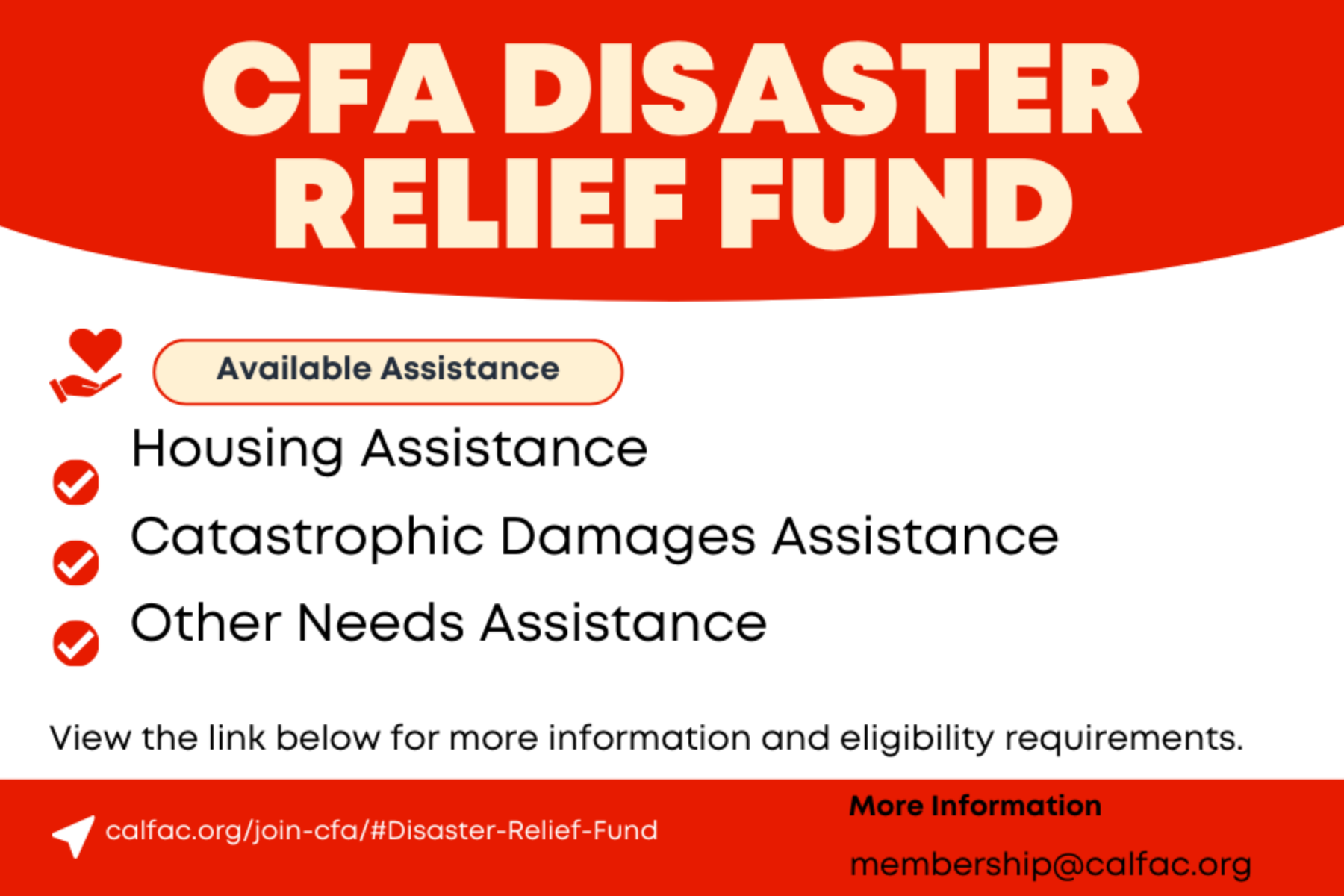 Disaster Relief for CFA Members - California Faculty Association